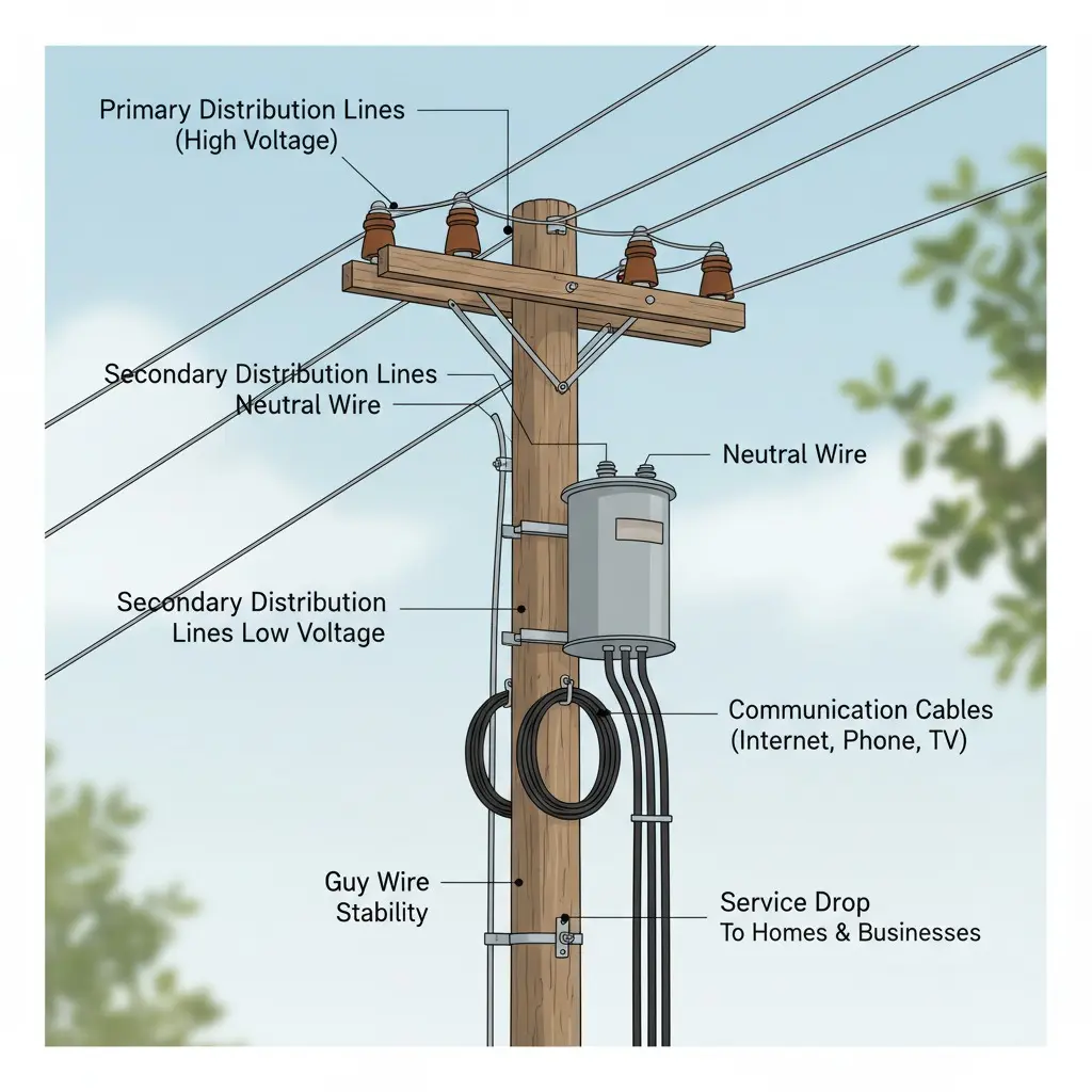 Pole Anatomy 101: What's on a Pole? - Richter Power Utility